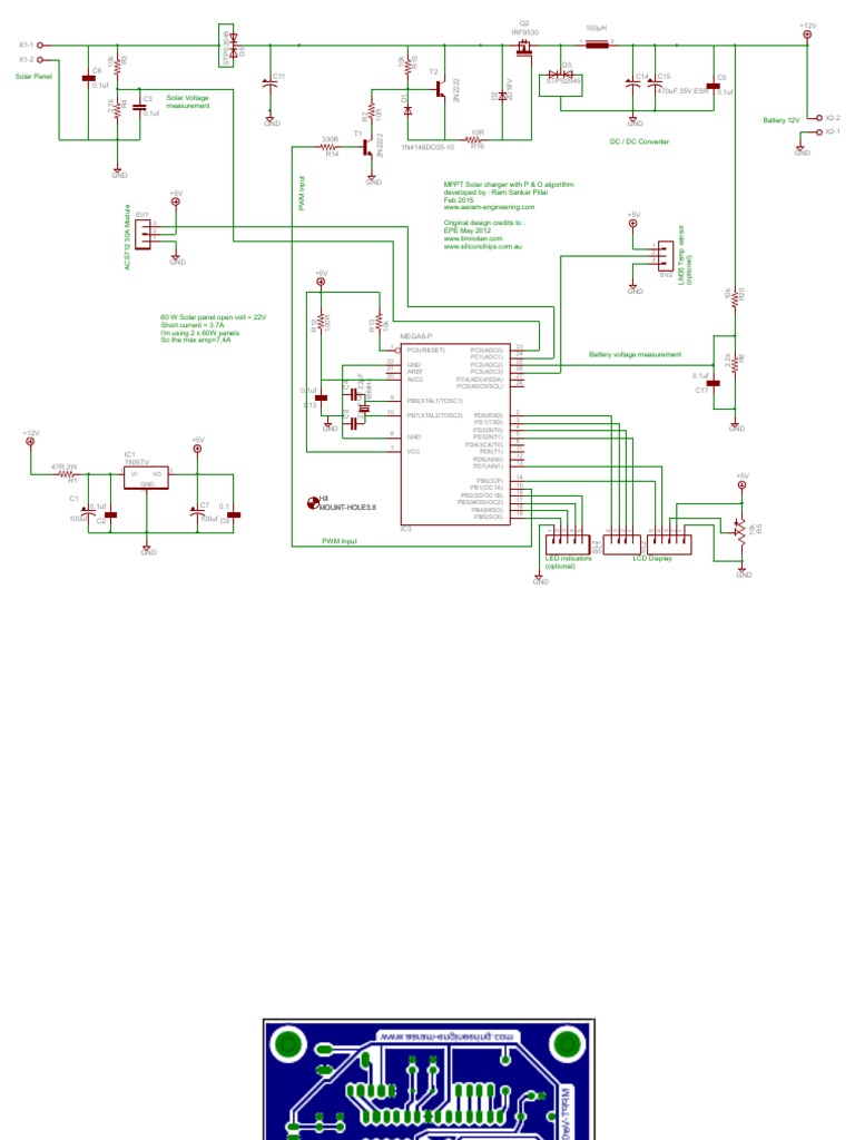 MPPT Arduino ATMega8 Solar Charge Controller Ver01 Schematics PCB | PDF ...