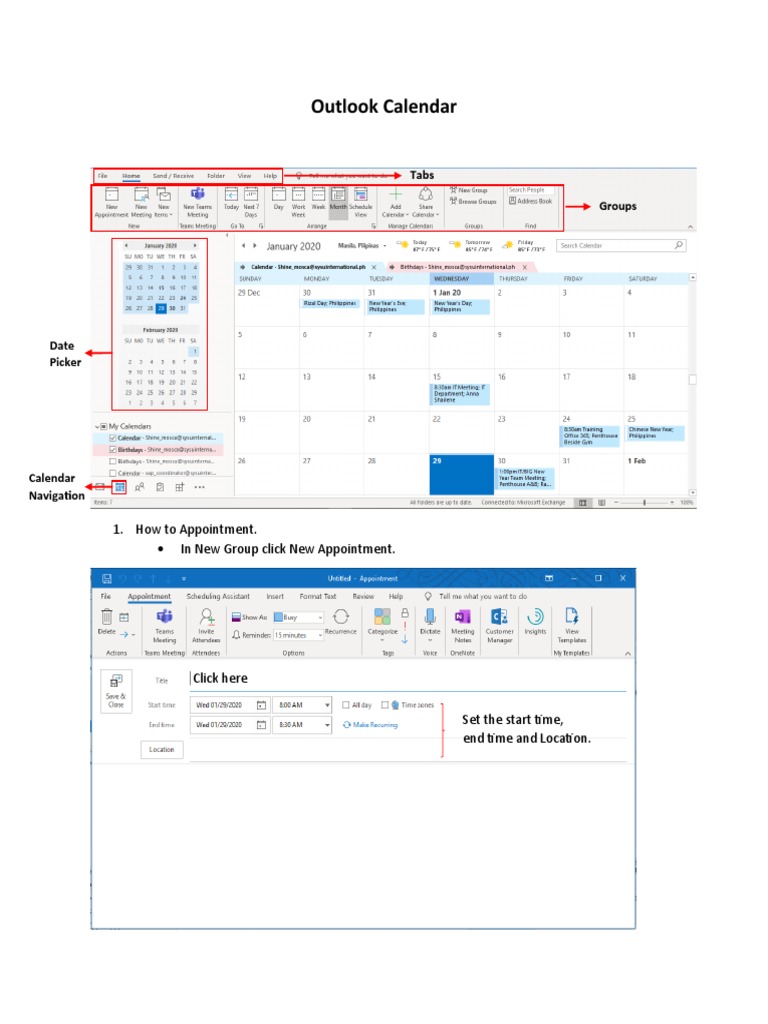 Outlook Manual | PDF | Microsoft Outlook | Online Services