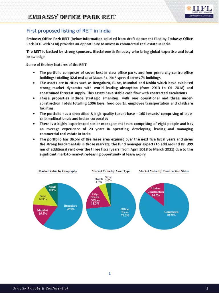 Blackstone Embassy REIT | PDF | Securities (Finance) | Real Estate ...