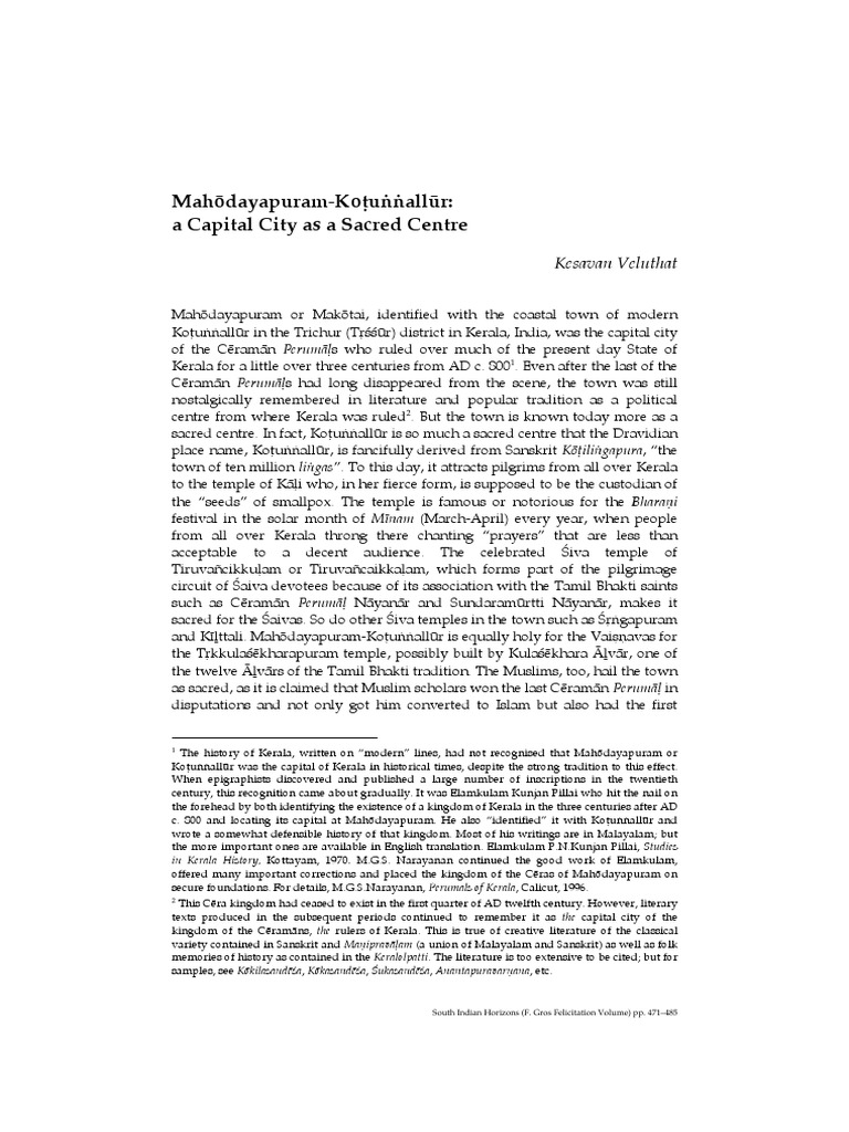 Kesavan Velutatt Sankaravarman | PDF | Religion And Belief