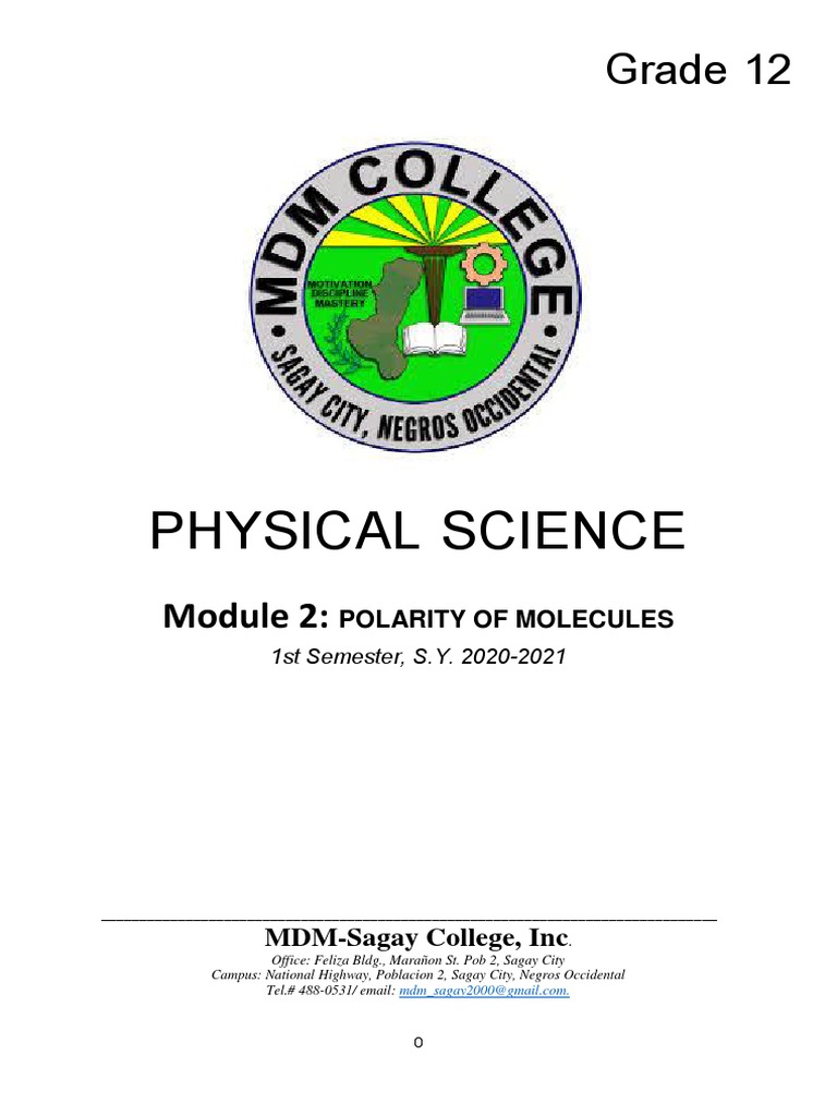 Module 2 - Physical Science PDF | PDF | Chemical Polarity | Chemical Bond