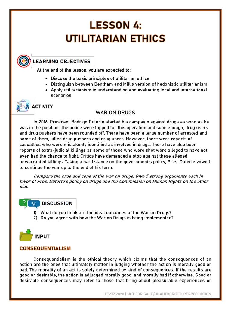 Pros and Cons of Utilitarianism | PDF | Utilitarianism | John Stuart Mill