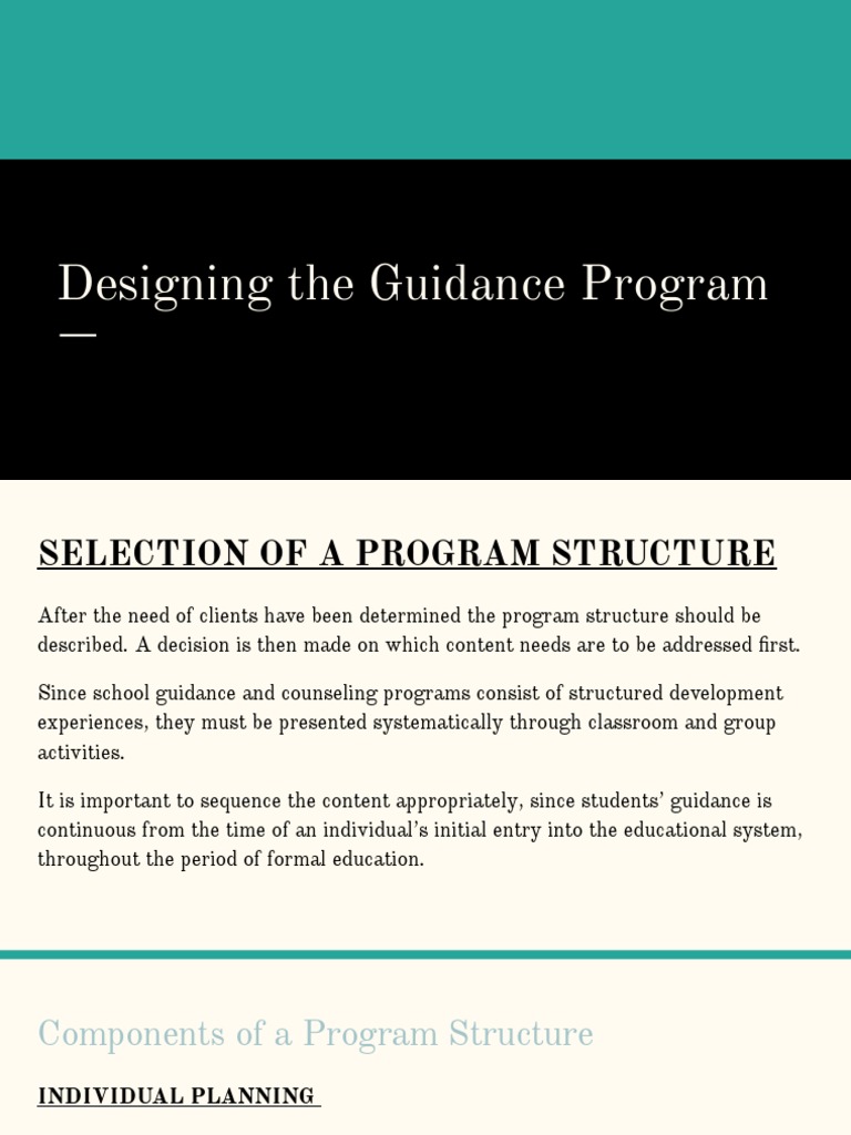 Designing The Guidance Program | PDF | School Counselor | Curriculum