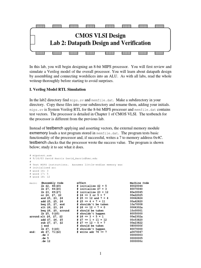 Designing an 8-Bit AND Wordslice for Use in an ALU and Simulating a Verilog Model of an 8-Bit ...