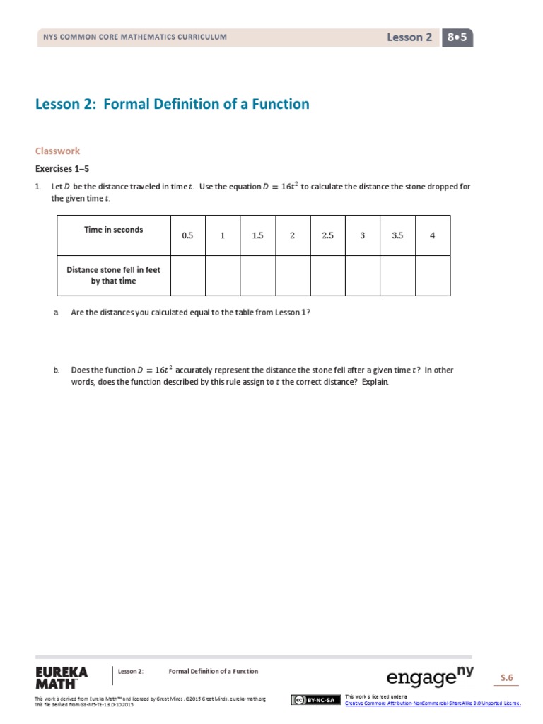 Math g8 m5 Topic A Lesson 2 Student | PDF | Creative Commons License ...