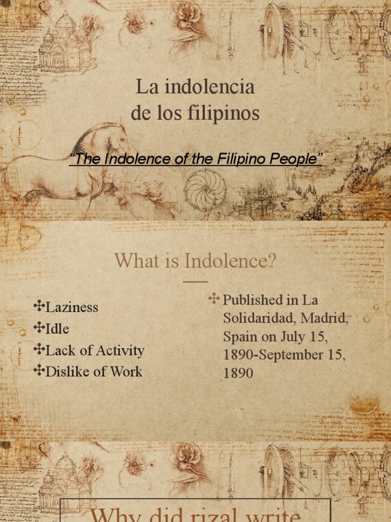 Indolence of The Filipino | PDF
