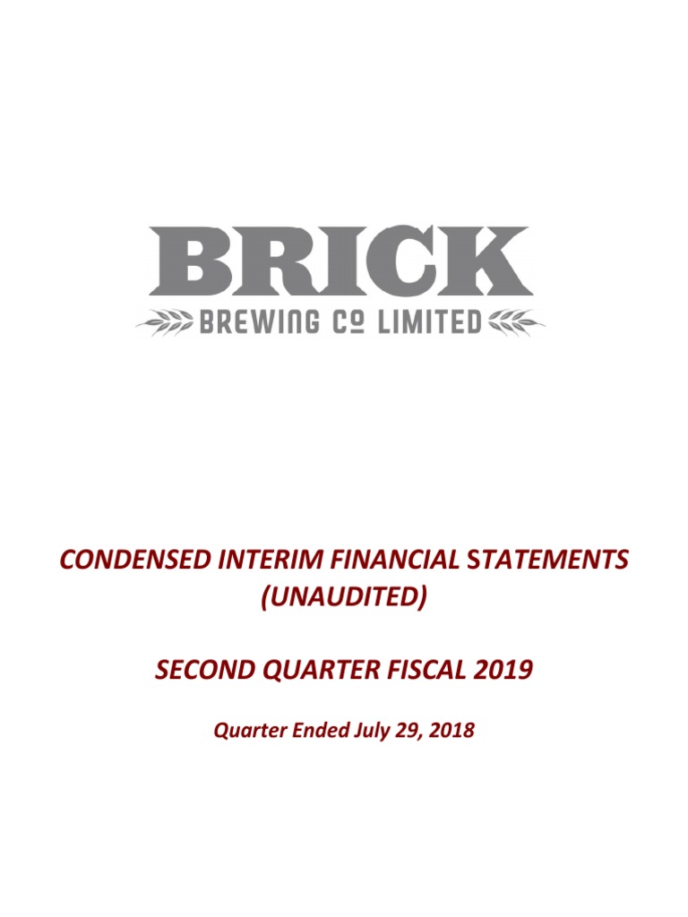 Condensed Interim Financial Statements (Unaudited) Second Quarter ...