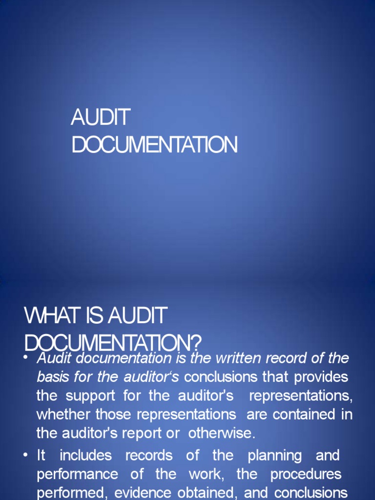 Audit Documentation | PDF | Auditor's Report | Audit