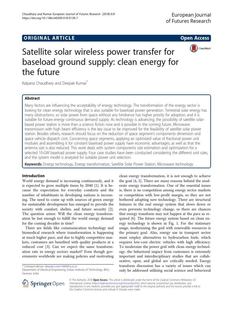 Satellite Solar Wireless Power Transfer For Baseload Ground Supply ...
