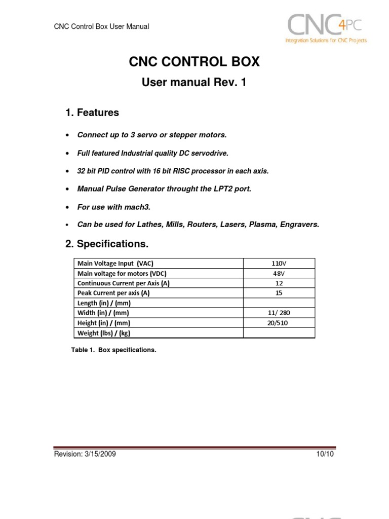3 Axis Control Box Manual | PDF | Numerical Control | Electrical Connector