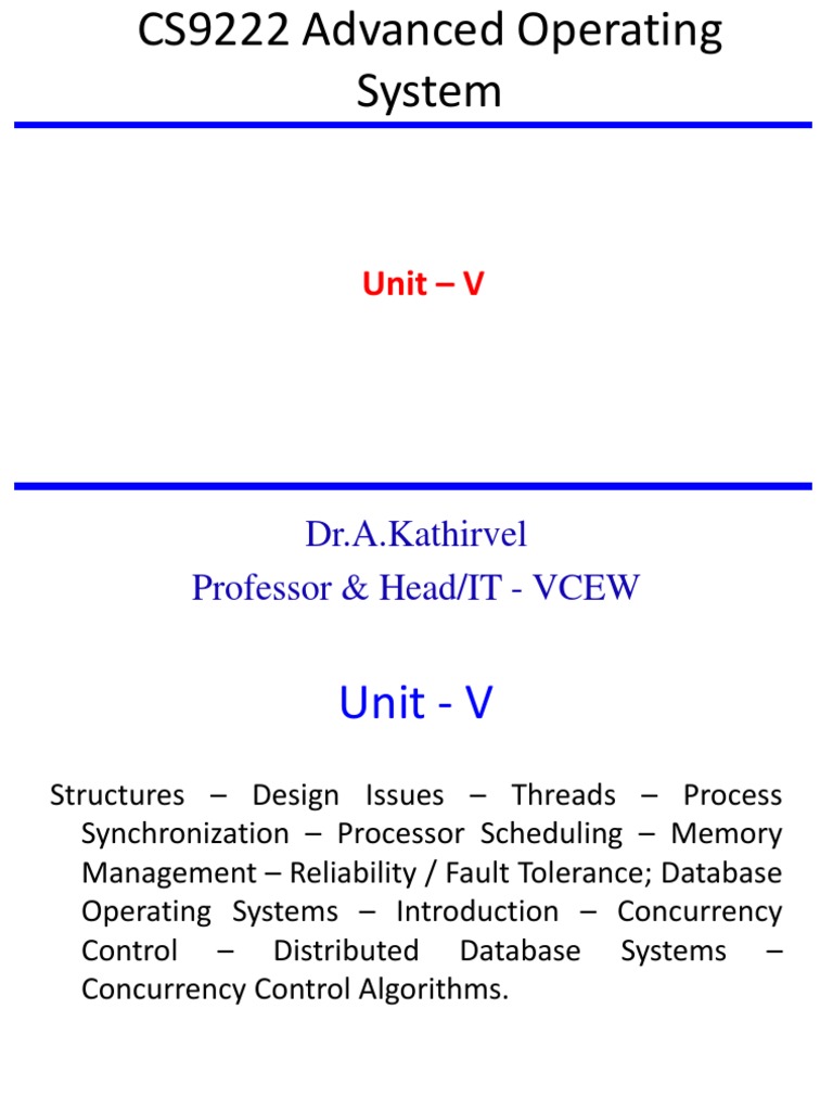 Unit-5 Part1 | PDF | Thread (Computing) | Kernel (Operating System) Unit-5 Part1 | PDF | Thread (Computing) | Kernel (Operating System)