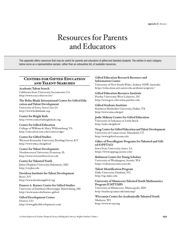Resources for Gifted Education and Competitions | PDF | Advanced ...