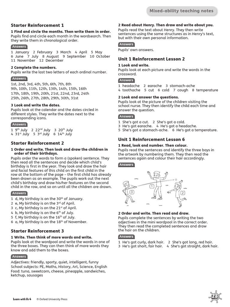 Starter Reinforcement 1: Mixed-Ability Teaching Notes | PDF | Foods