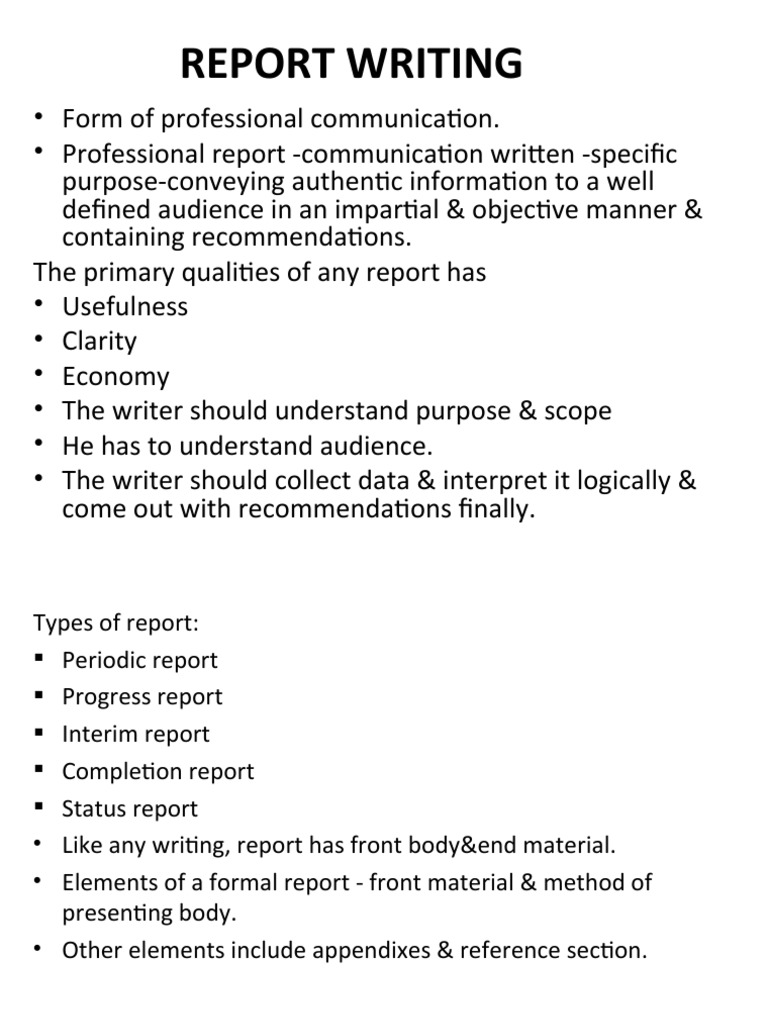 6.report Writing | PDF | Scope (Computer Science) | Writers