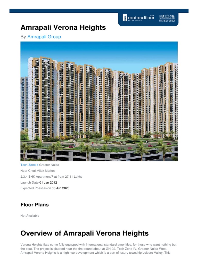 An Overview of Amrapali Verona Heights, a Luxury Residential ...