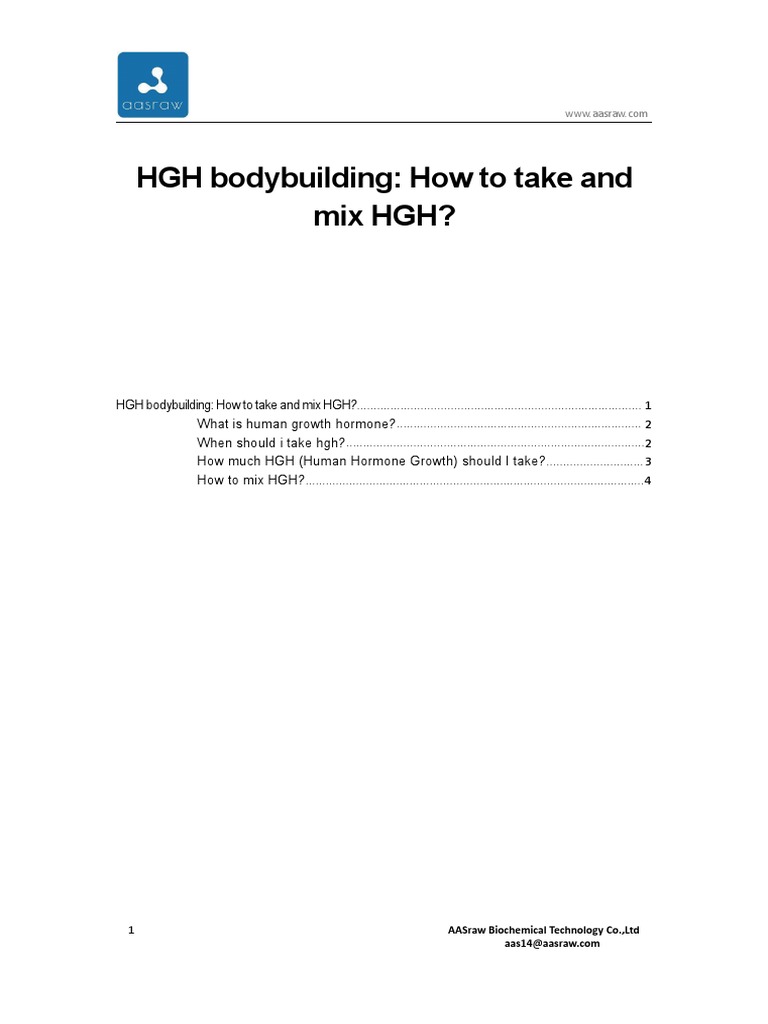 HGH Bodybuilding How To Take and Mix HGH | PDF | Growth Hormone | Endocrine System