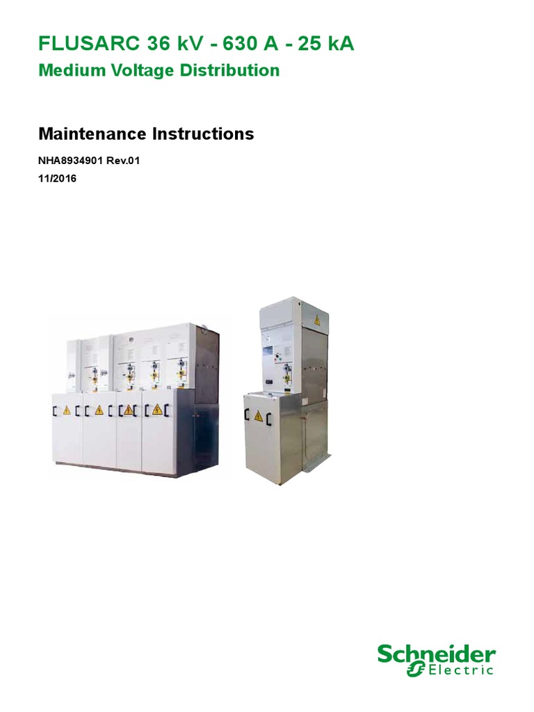 FLUSARC 36kV - 630A - 25ka Maintenance Manual PDF | PDF | Fuse (Electrical) | Switch