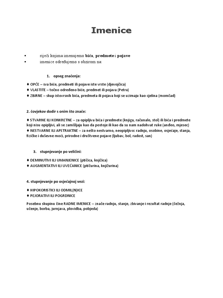 Imenice | PDF