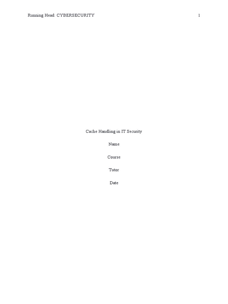 Cache Handling in IT Security | PDF | Cpu Cache | Central Processing Unit