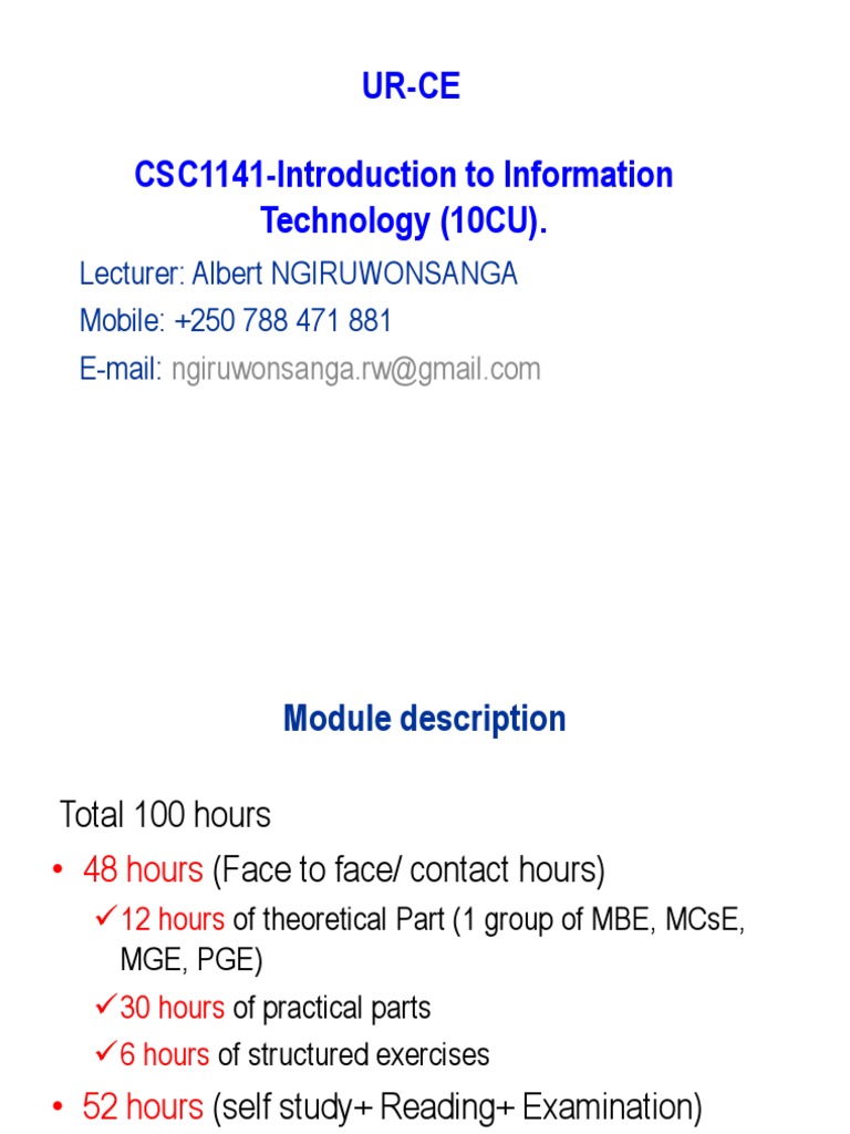 Introduction To Information Technology | PDF | Computer Data Storage | Usb