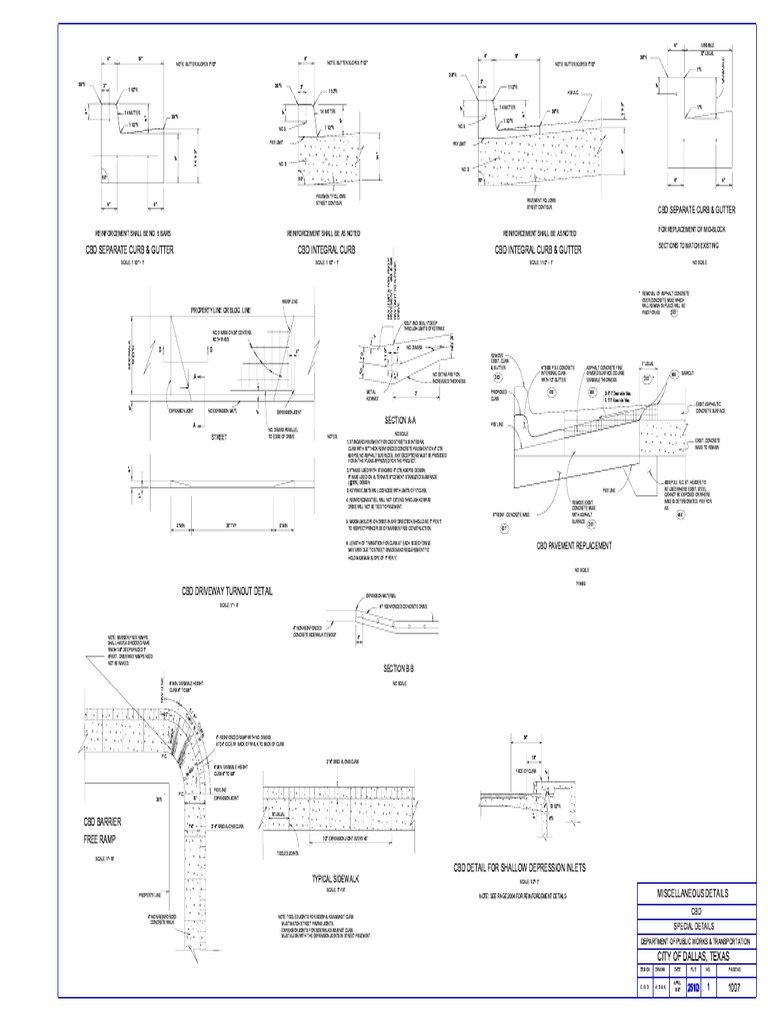CBD Integral Curb CBD Separate Curb & Gutter CBD Integral Curb & Gutter ...