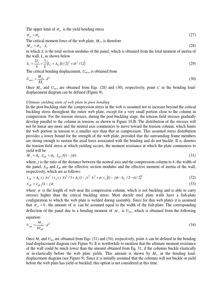 Ultimate Yielding State of Web Plate in Pure Bending: CR CR CR T CR CR ...