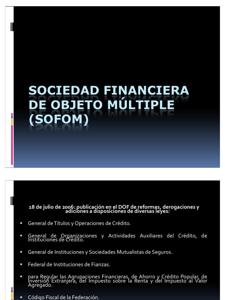 Entendiendo las SOFOM: Tipos y Significado | PDF | Economias | Gobierno