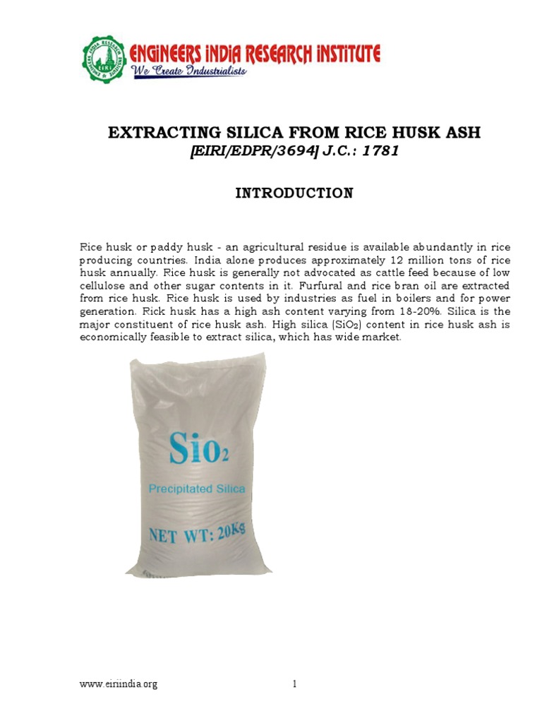 Project Report On Extracting Silica From Rice Husk Ash | PDF | Rice ...