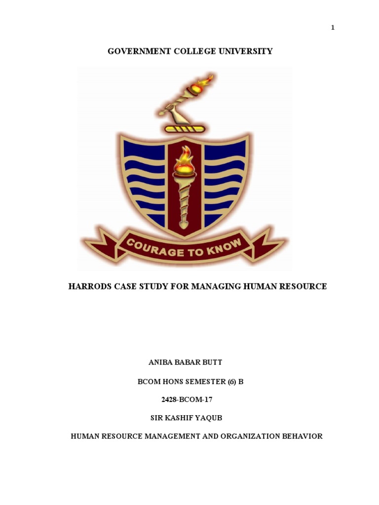 Harrods Company Human Resource Management Case Study | PDF | Human Resource Management | Employment