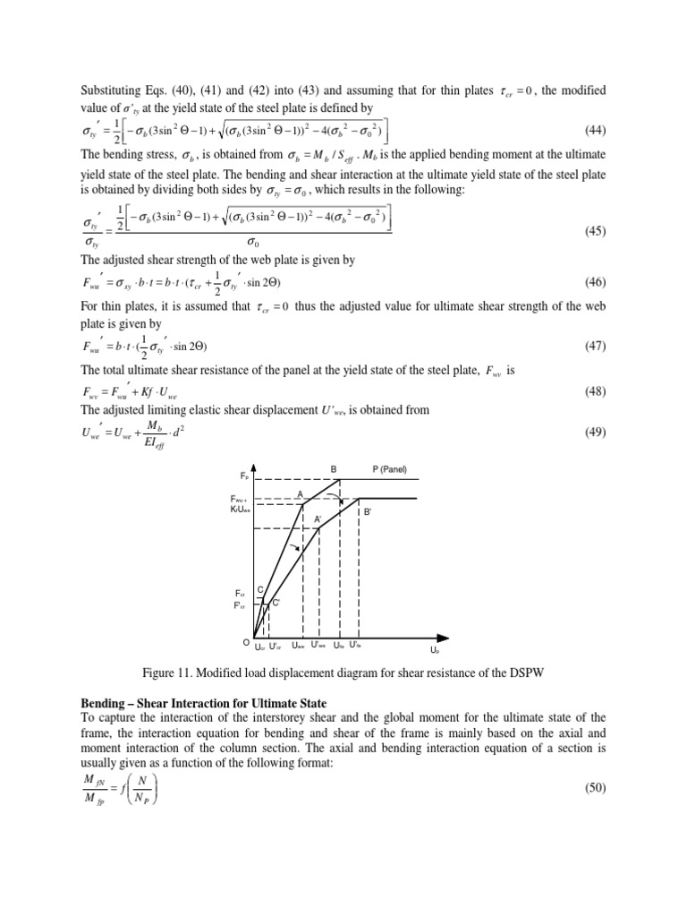 CR Ty: Bending - Shear Interaction For Ultimate State | PDF | Yield (Engineering) | Bending