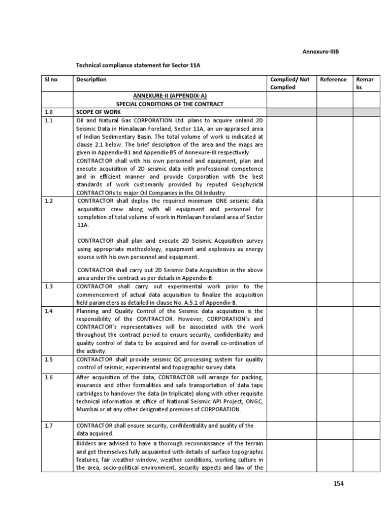 Annexure III B Technical Compliance Statement For Sector 11A | PDF ...