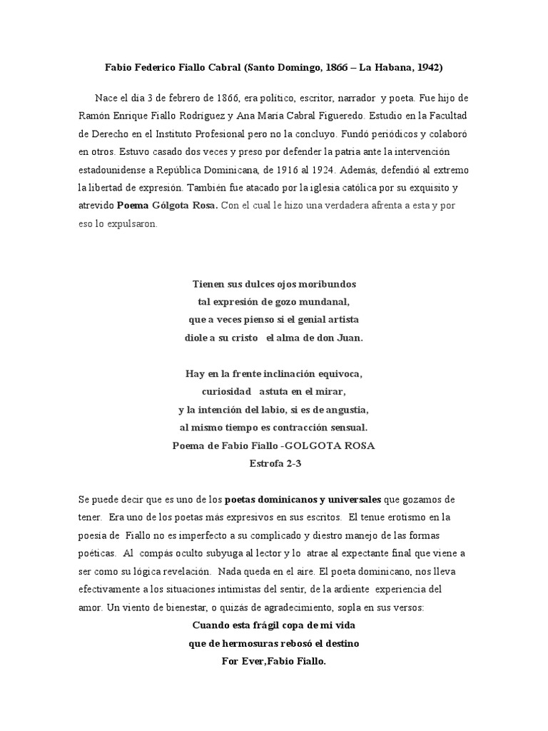 Fabio Fiallo | PDF | Poesía