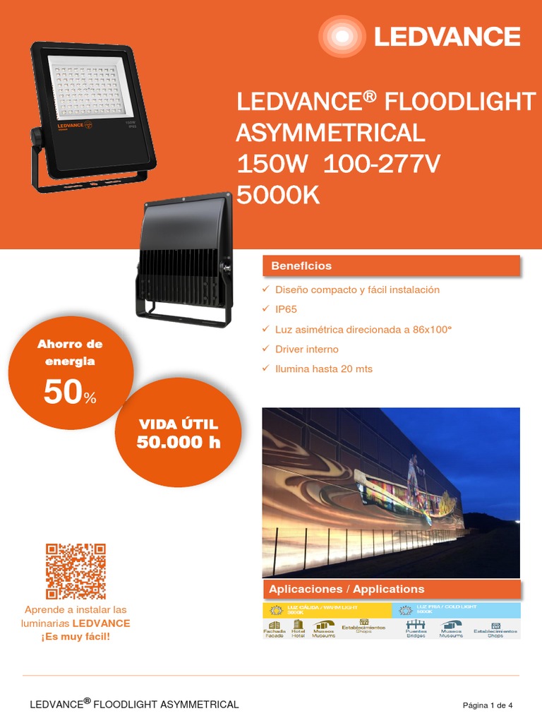 Ledvance FL Asymmetrical 150W Datasheet | PDF | Naturaleza | Science