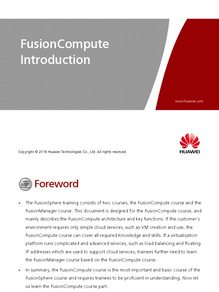 CL02 FusionCompute Product Introduction | PDF | Virtualization | Virtual Machine