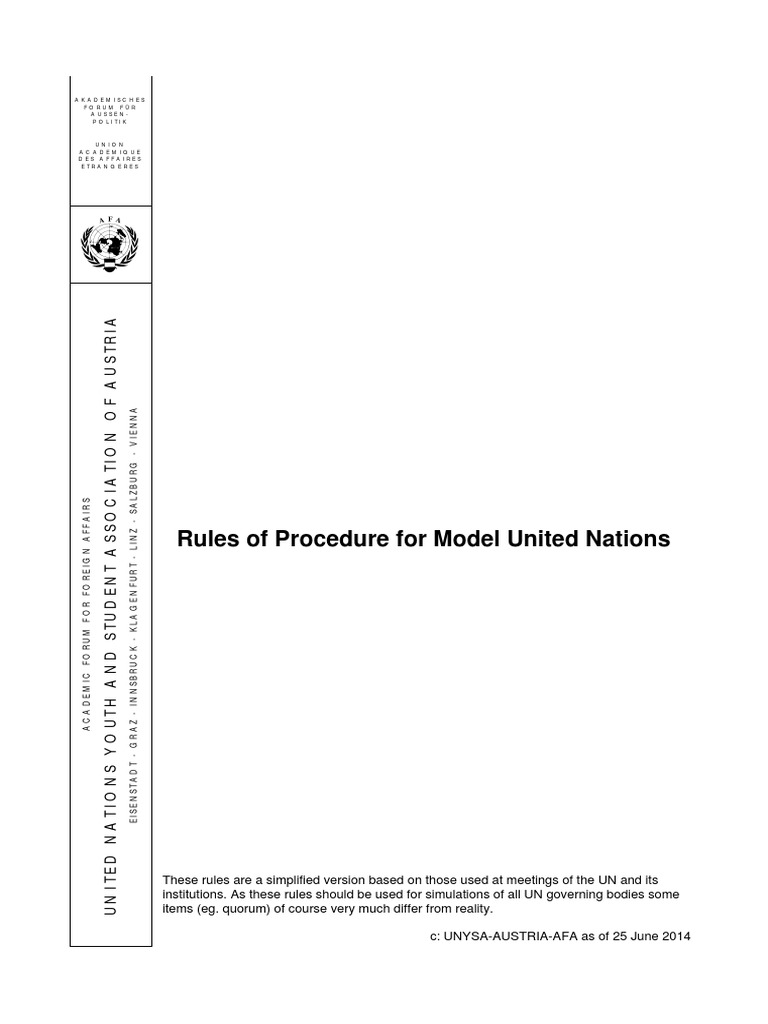 Mun Rules | Download Free PDF | Constitutional Amendment | Committee