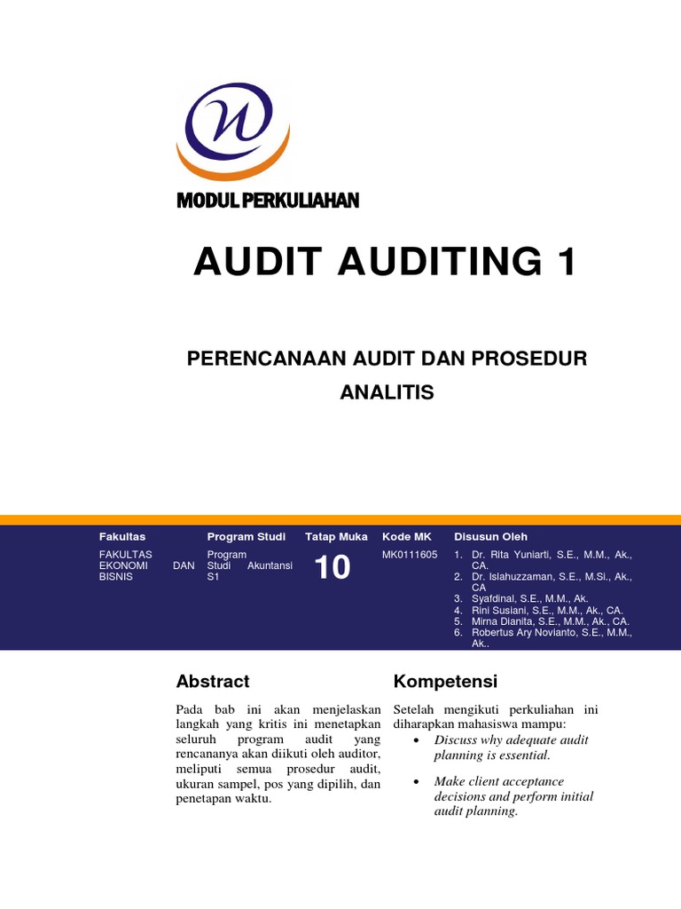 Perencanaan Audit dan Prosedur Analitis | PDF