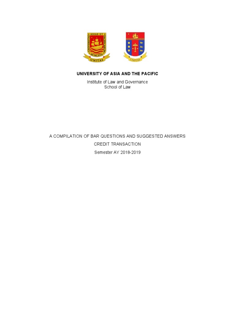 Compilation of Civil Law Bar Q&A 2018-2019 | PDF | Guarantee | Surety