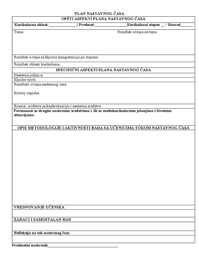 Dnevni Plan Rada | PDF