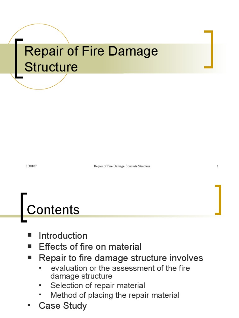 Repair of Fire Damage Structure | PDF | Concrete | Reinforced Concrete