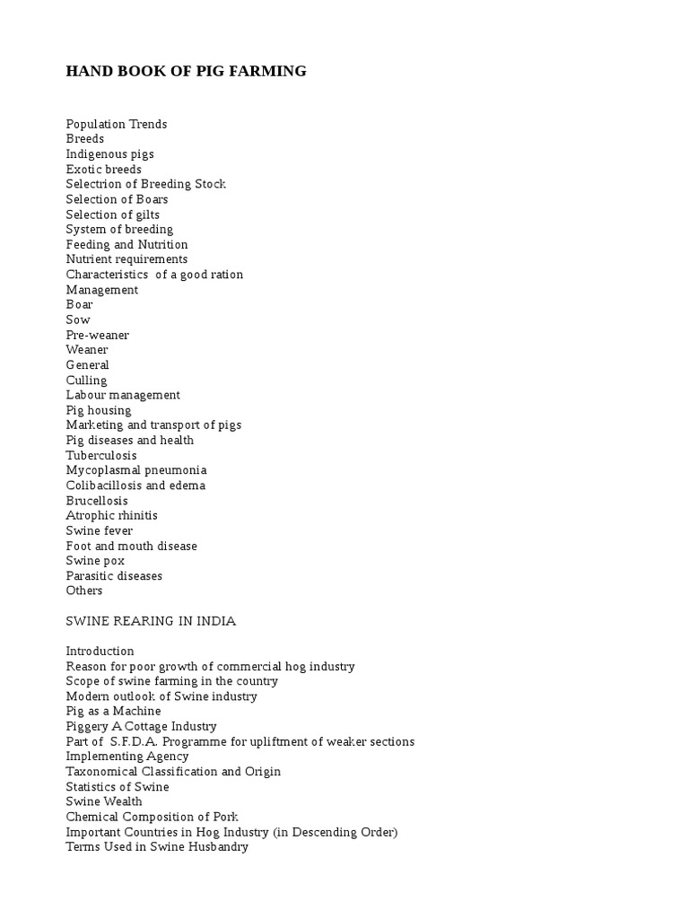 Comprehensive Pig Farming Handbook | PDF | Domestic Pig | Pig