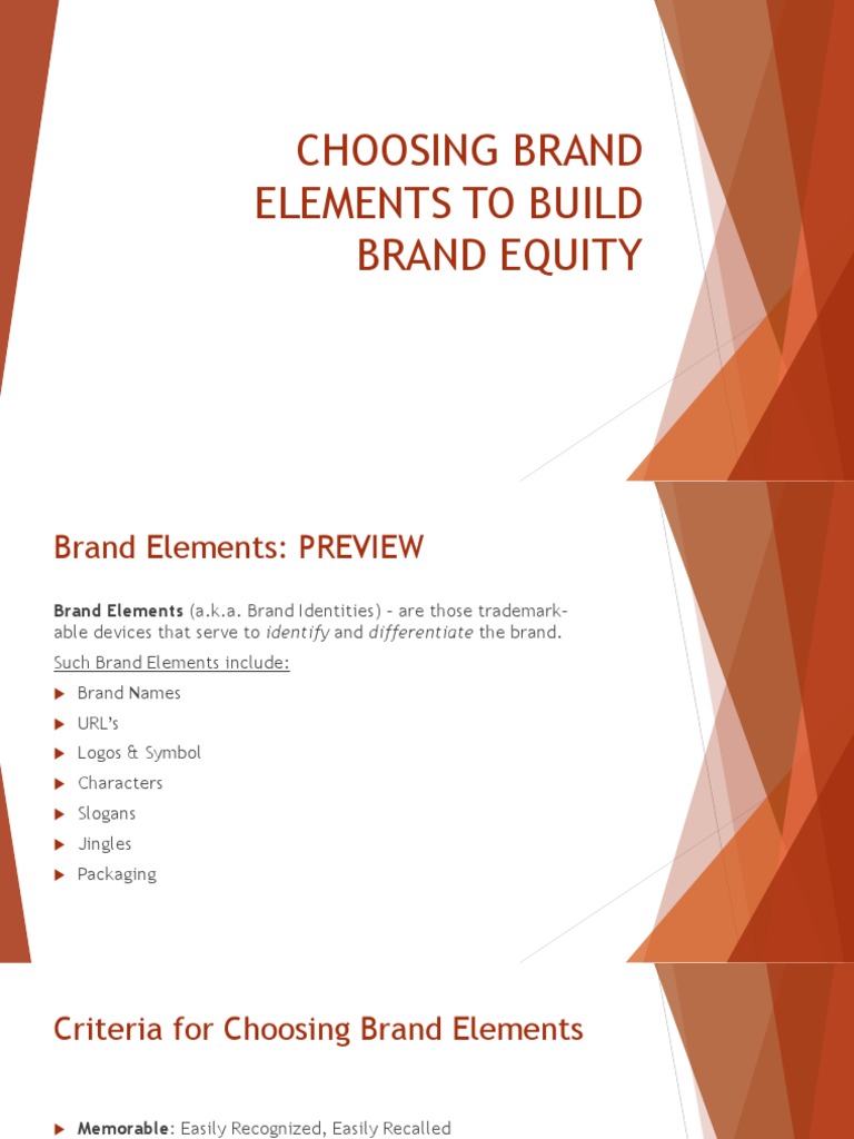 Choosing Brand Elements To Build Brand Equity | Download Free PDF ...