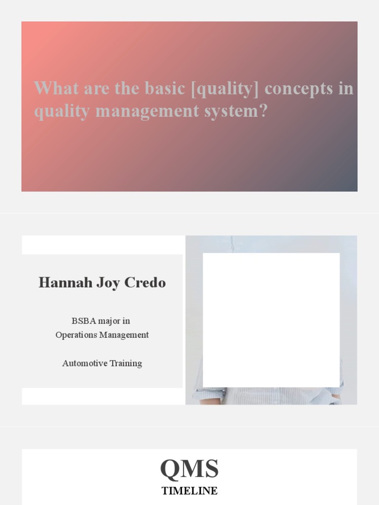 QMS Concepts | PDF | Quality Management | Quality Management System