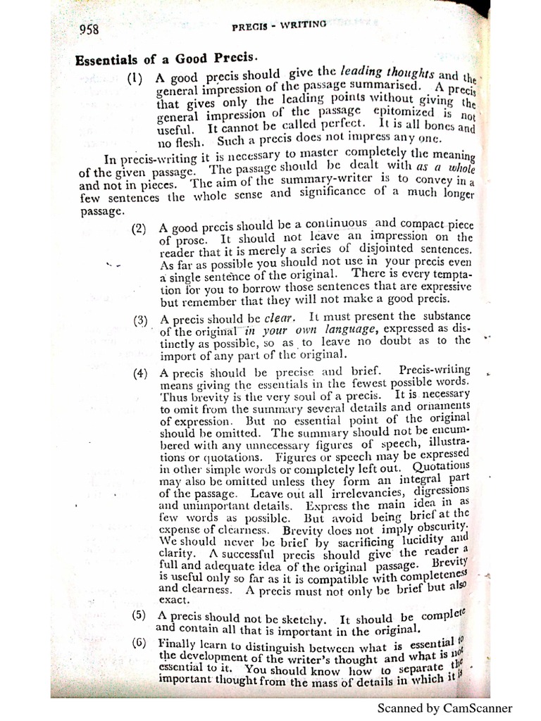 Precis Writing | PDF