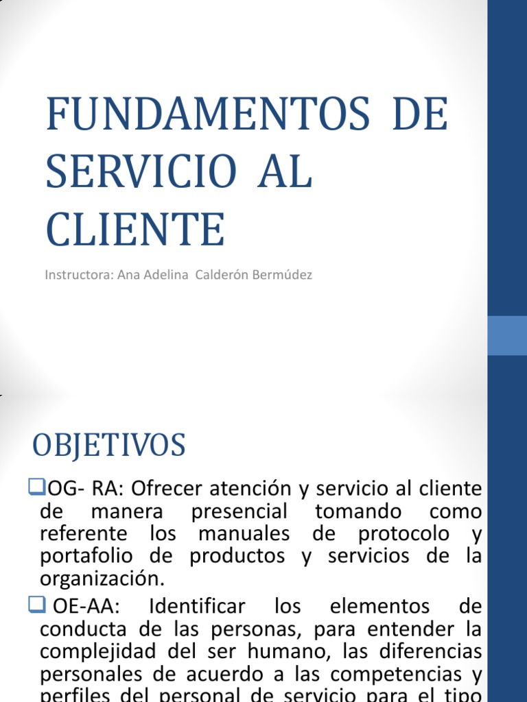 Fundamentos de Servicio Al Cliente | PDF | Cliente | Calidad (comercial)
