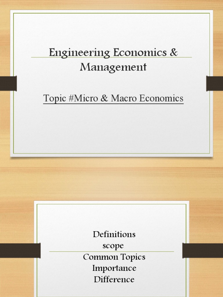Engineering Economics & Management Topic #Micro & Macro Economics | PDF ...