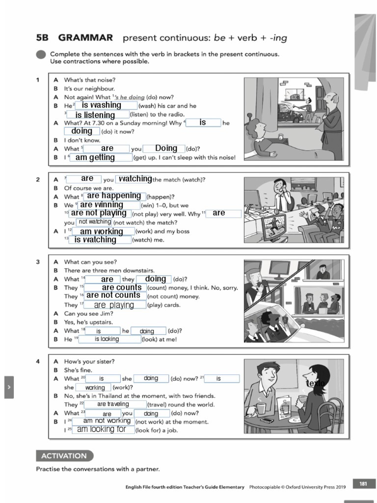 Present Continuous Usage Examples | PDF