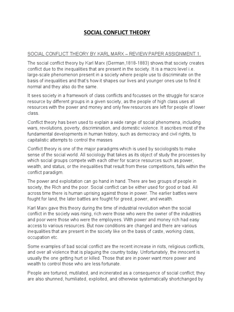 Social Conflict Theory | Download Free PDF | Social Conflict | Social ...