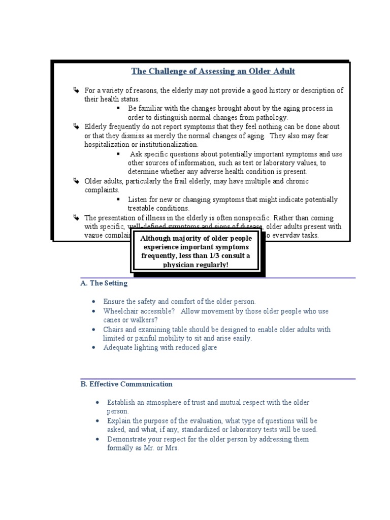 Geriatric Assessment | Download Free PDF | Geriatrics | Old Age