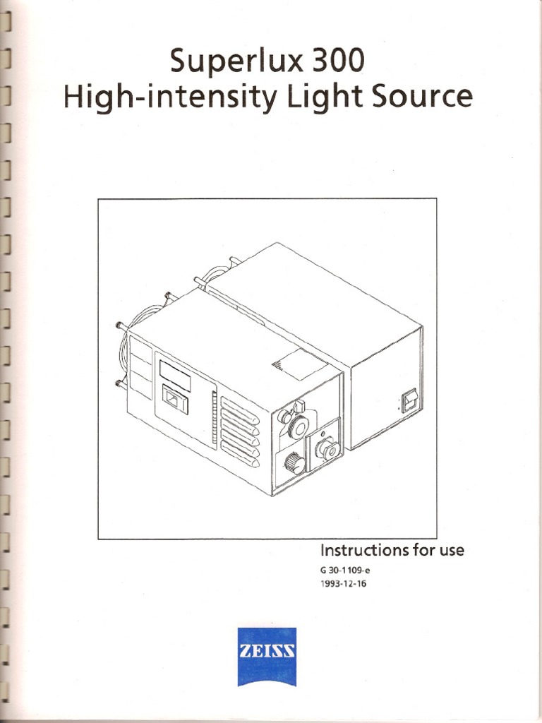 Zeiss Superlux 300 User ID10413 | PDF