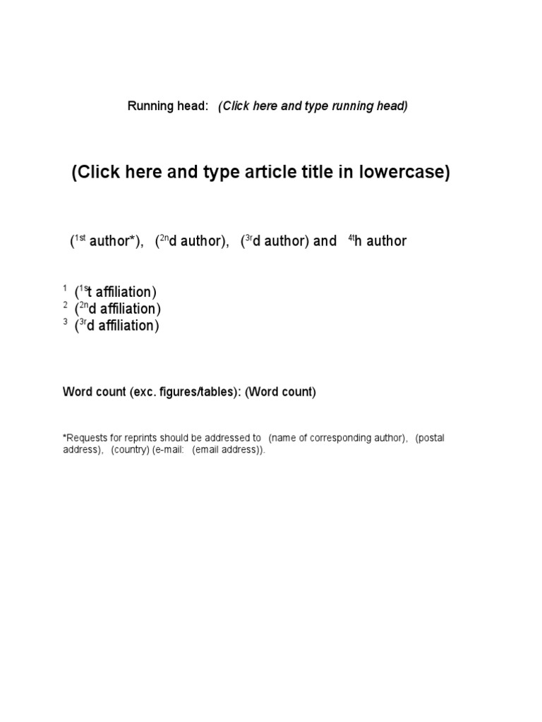 Manuscript Title Page Template | PDF